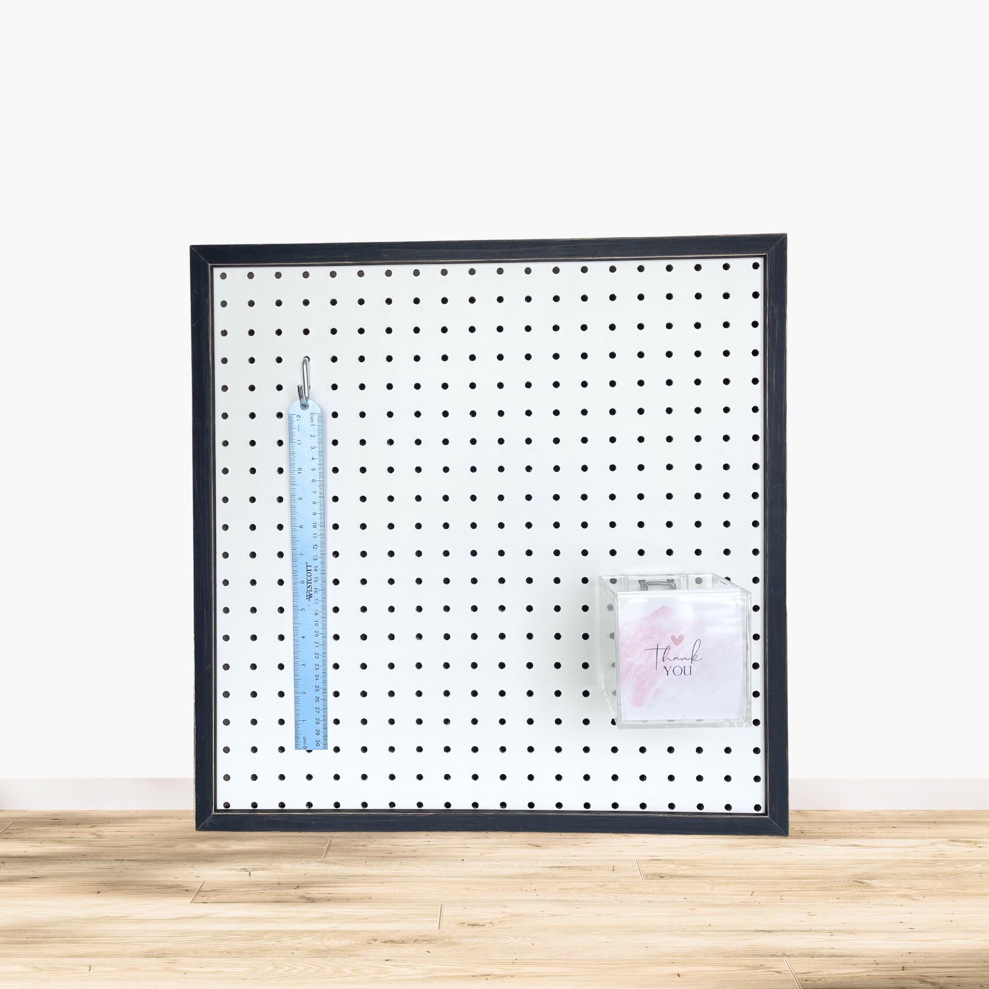 FRAMED PEGBOARD in A Solid Wood Farmhouse Frame, Office Decor Organizer ...