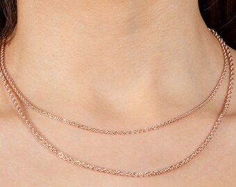 14k Rose Gold Chain | Etsy