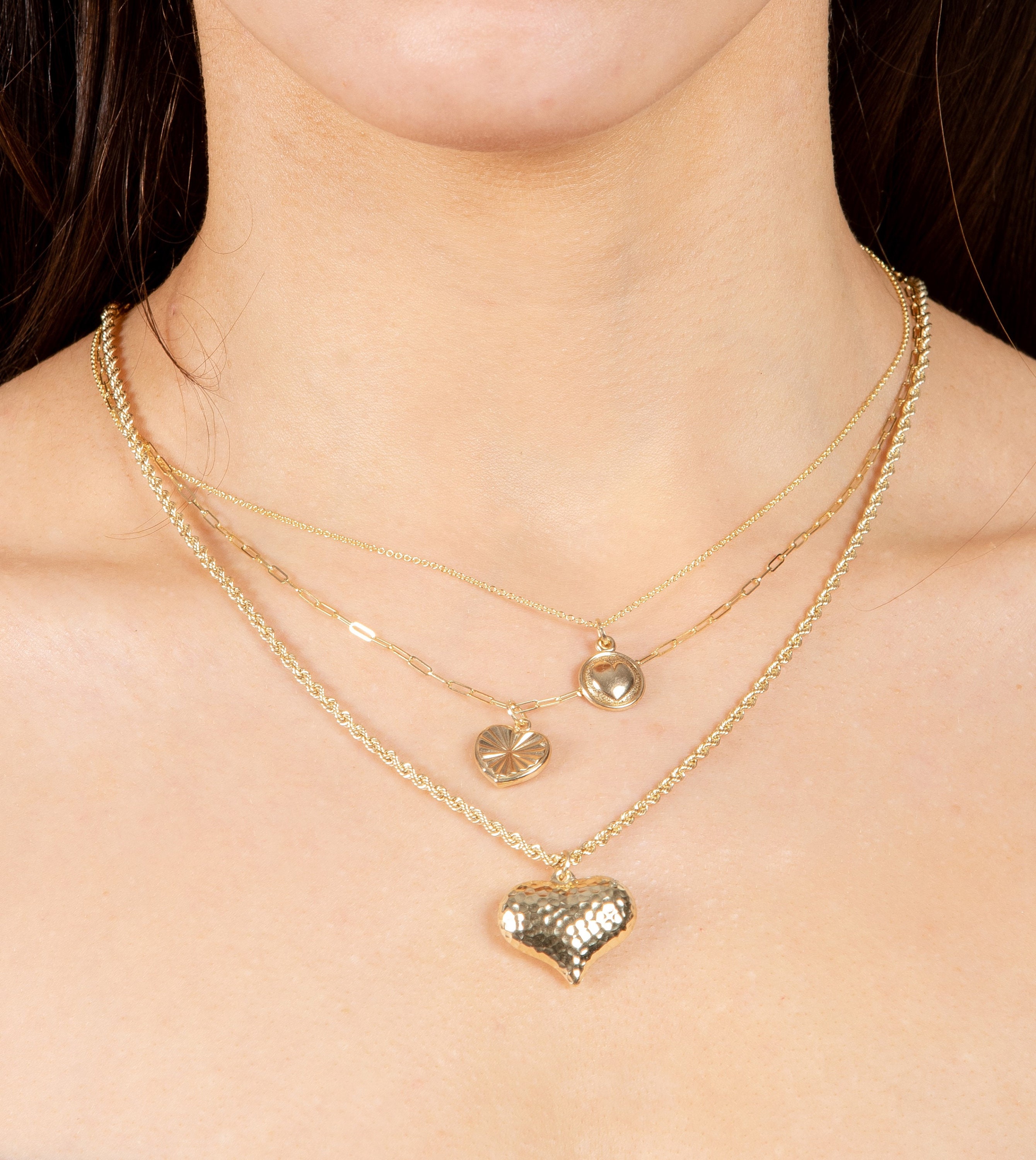 14k Gold Heart Necklace / Yellow Gold Heart Charm Pendants / | Etsy Canada