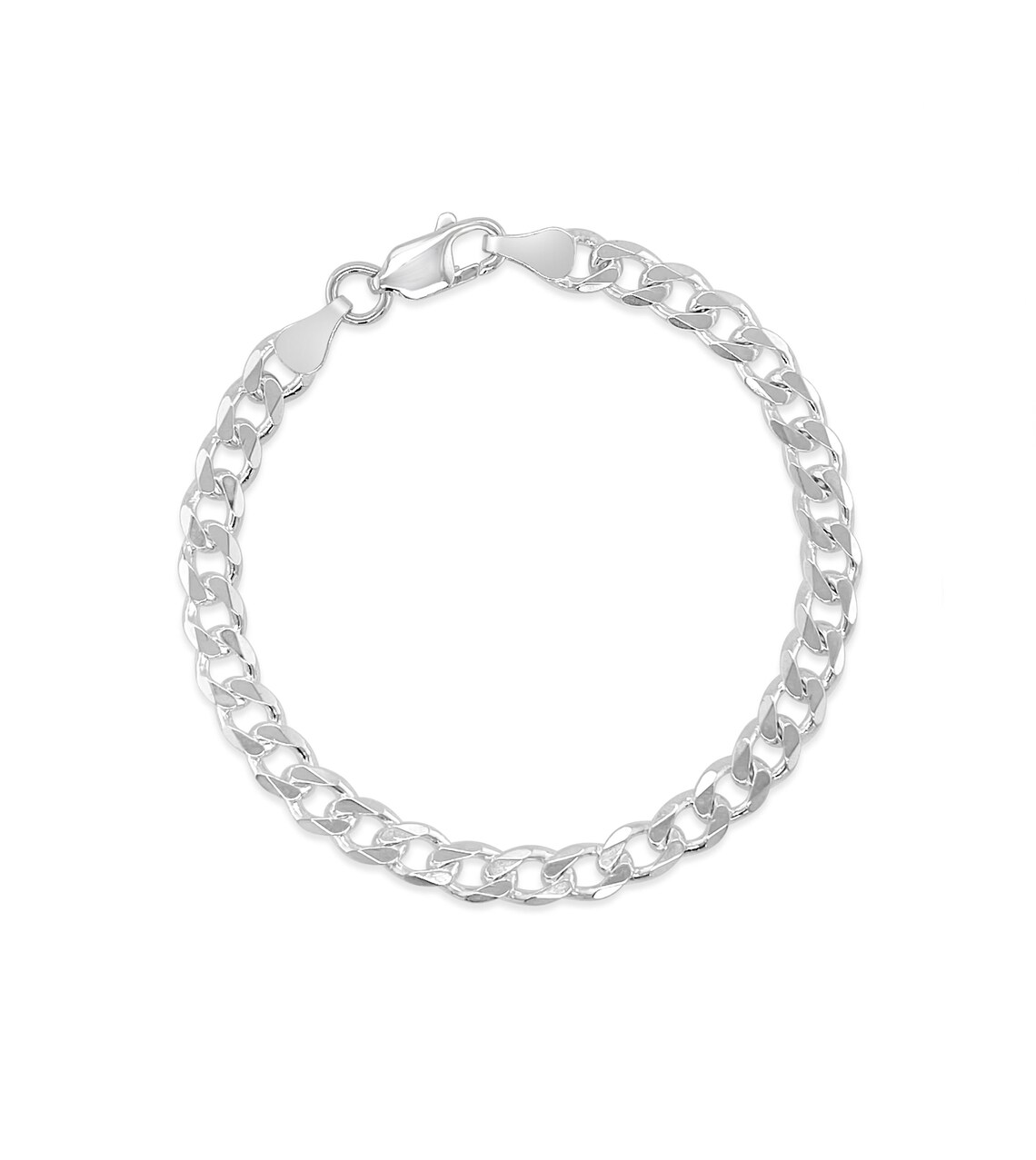 Silver Curb Link Chain Anklet / Solid 925 Sterling Silver / - Etsy
