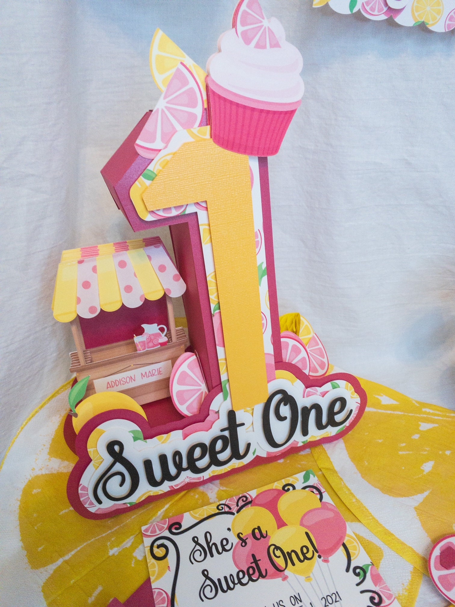 Sweet One Pink Lemonade Birthday Party Decor First Birthday | Etsy