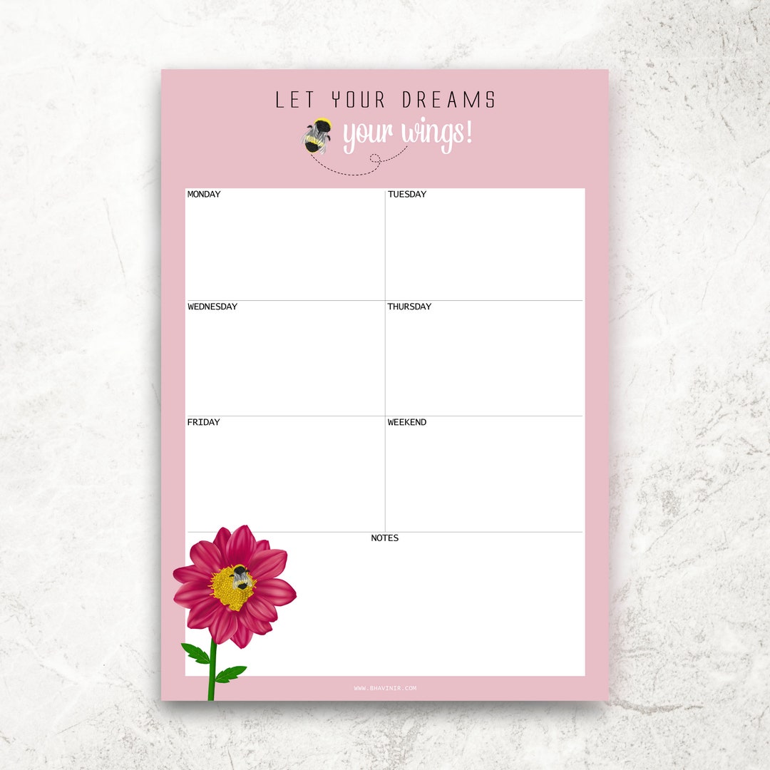 A4 Weekly Planner, A4 Desk Planner, Desk Planner, Illustrated Planner ...