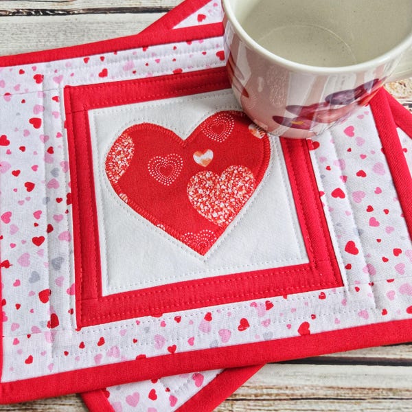 Valentine Mug Rugs - Etsy