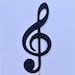Treble Clef Cake Topper in Black Glitter - Party - Birthday - Musical ...