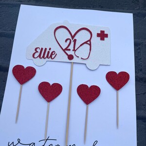 Nurse - Paramedic - Medical Theme Cake Topper Set With Mini Hearts - Etsy