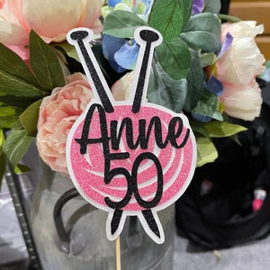 Knitting Theme Cake Topper - Personalised - Etsy