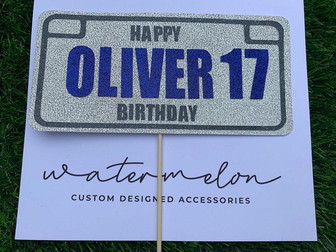 Personalised 'car Registration Plate' Cake Topper ANY NAME - Etsy
