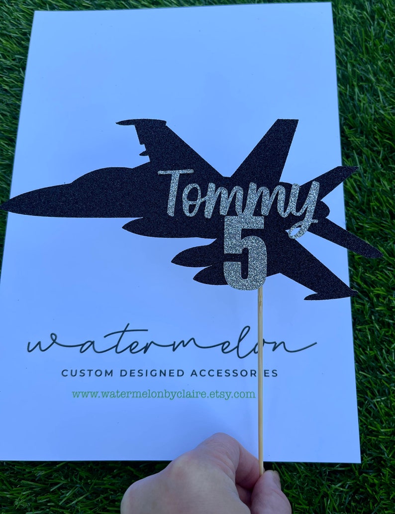 Fighter Jet Personalised Cake Topper Birthday jet Fighter - Etsy UK