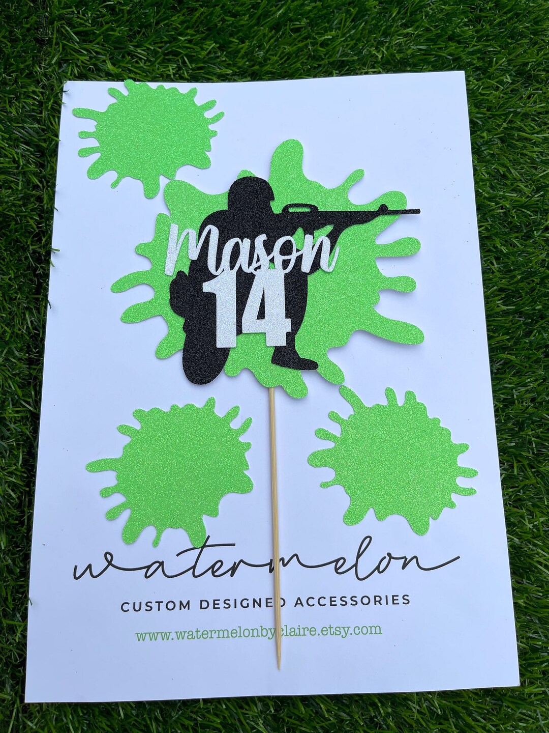 Paintball Themed Birthday Cake Topper Personalised - Etsy