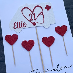 Nurse - Paramedic - Medical Theme Cake Topper Set With Mini Hearts - Etsy