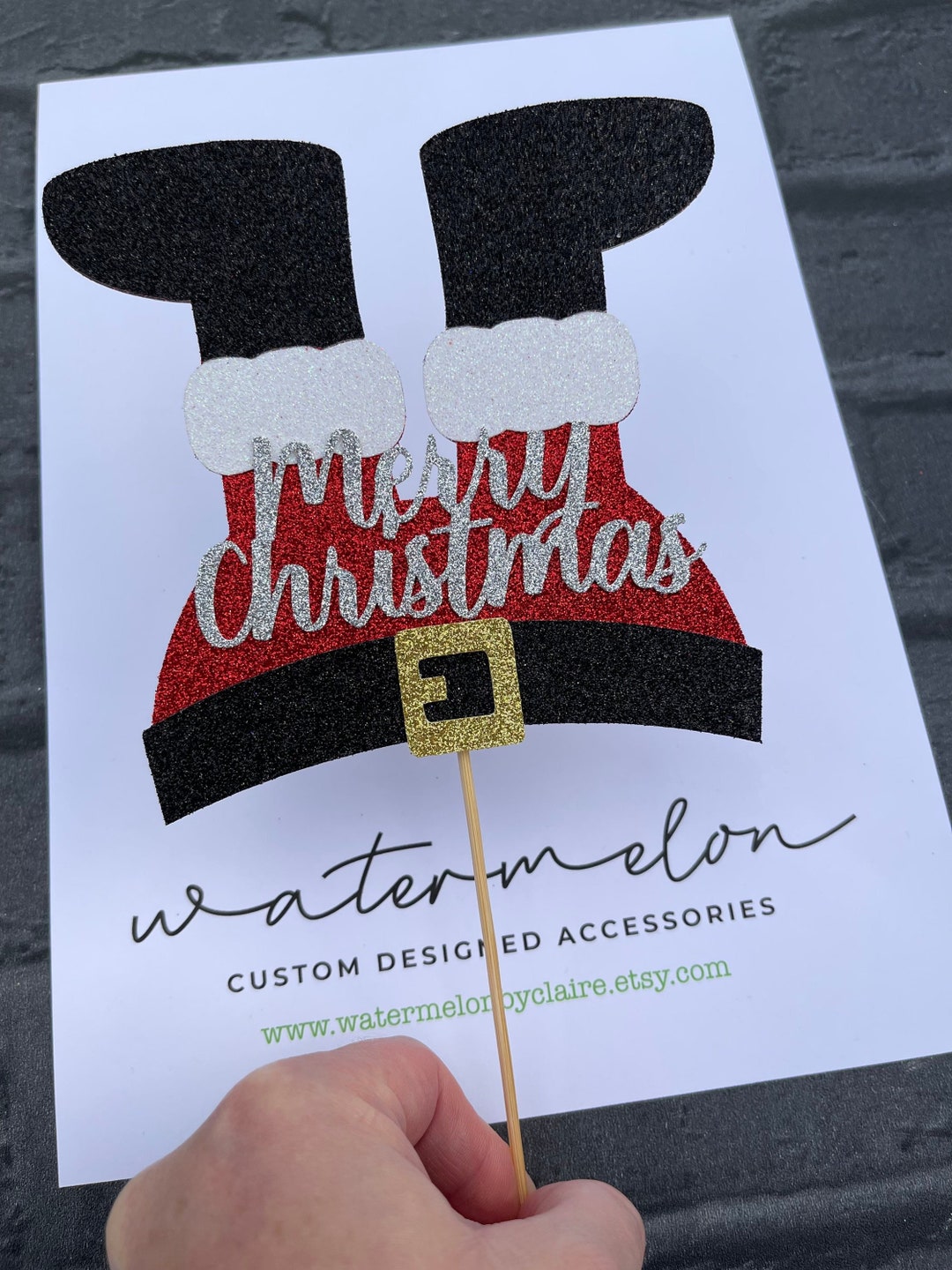 Santa Legs Cake Topper - Christmas Cake Decoration - Etsy