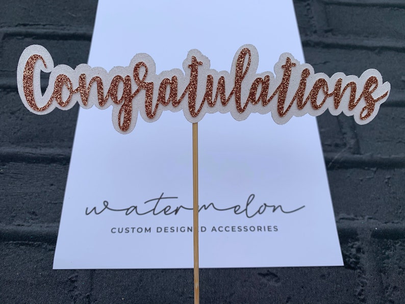 Congratulations Cake Topper Double Layer Glitter - Etsy