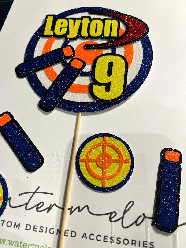 Target Shooting Style Birthday Cake Topper Personalised - Etsy