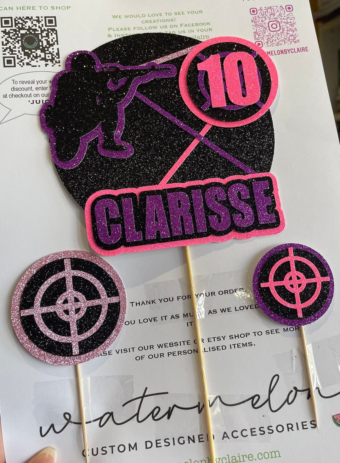 Laser Tag Game Themed Birthday Cake Topper Personalised- PINK Theme - Etsy