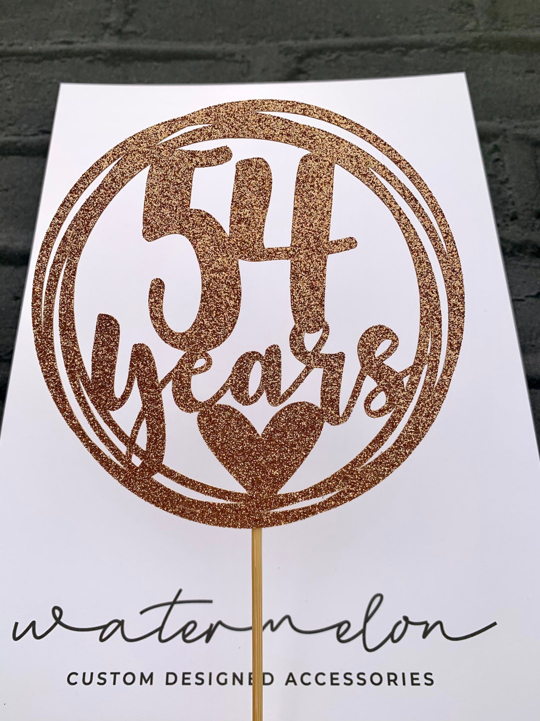 Boda Aniversario Cake Topper - Marco del Círculo - Detalle del Corazón ...