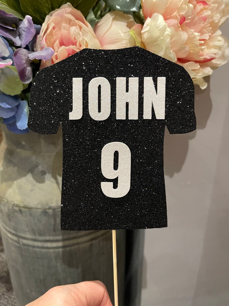 Personalized Football Shirt Cake Topper: Black & White, Any Name/age - Etsy