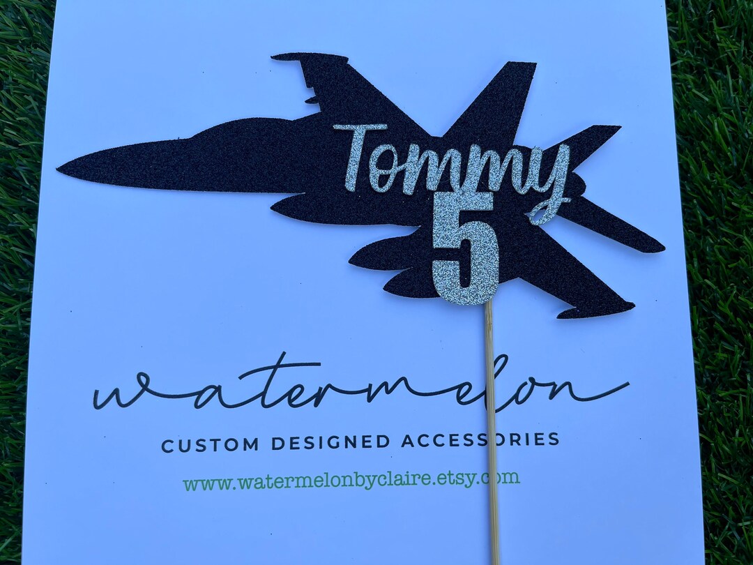 Fighter Jet Personalised Cake Topper - Birthday -jet - Fighter Plane ...