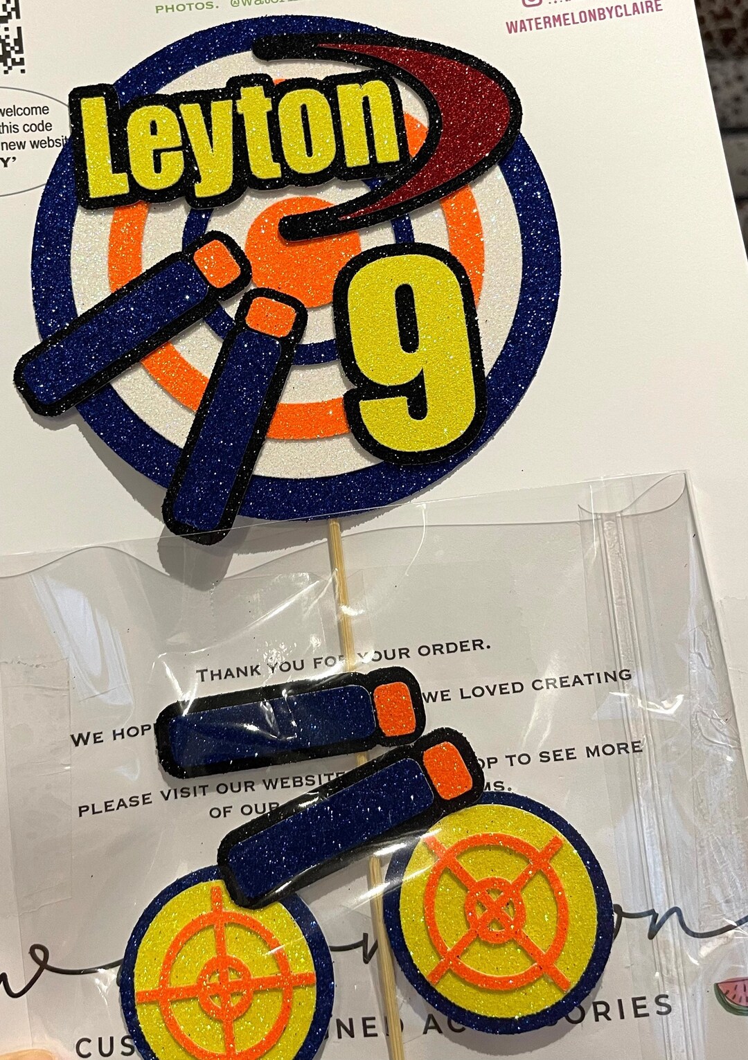 Target Shooting Style Birthday Cake Topper Personalised - Etsy