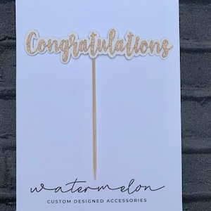 Congratulations Cake Topper Double Layer Glitter - Etsy