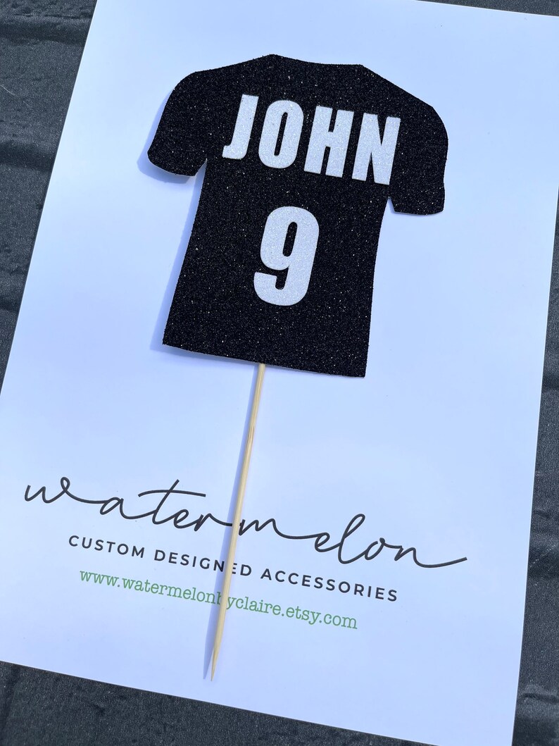 Personalized Football Shirt Cake Topper: Black & White, Any Name/age - Etsy