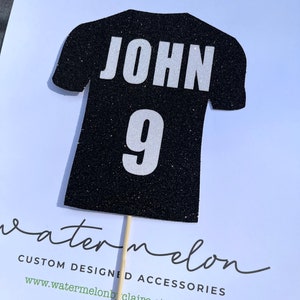 Personalized Football Shirt Cake Topper: Black & White, Any Name/age - Etsy