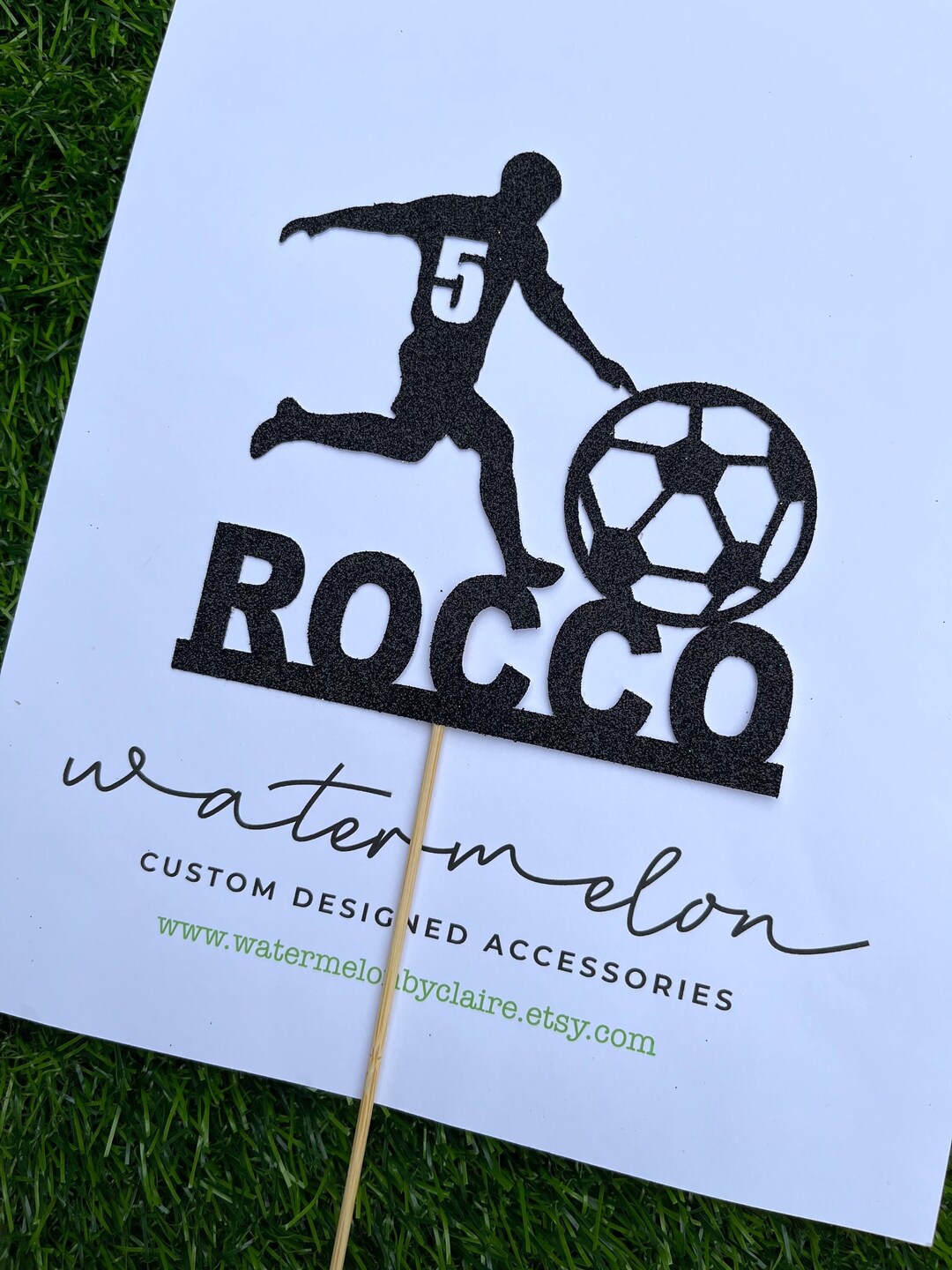 Footballer Boy Themed Cake Topper - Personalised - Birthday - Football ...