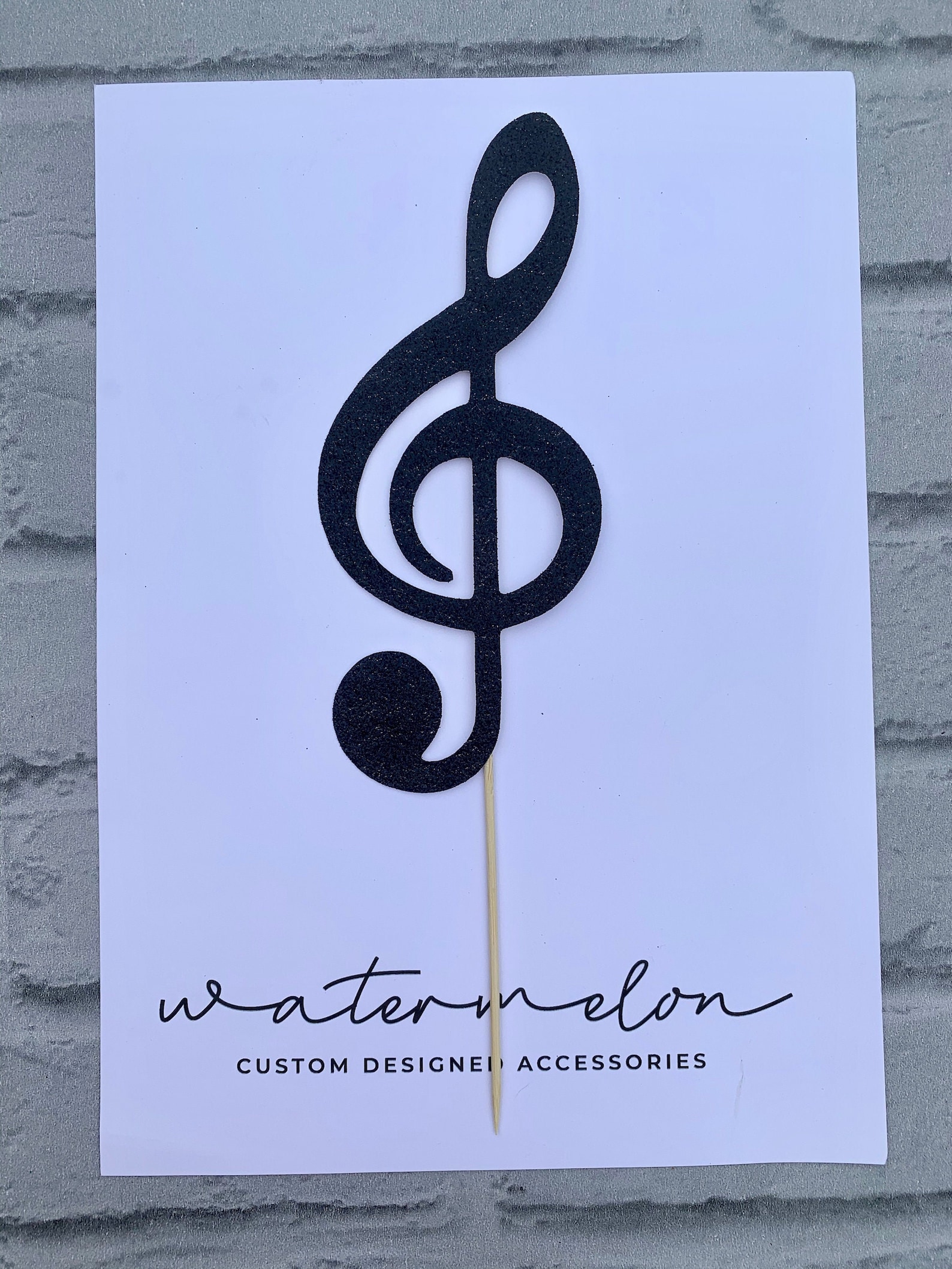 Treble Clef Cake Topper in Black Glitter Party Birthday - Etsy