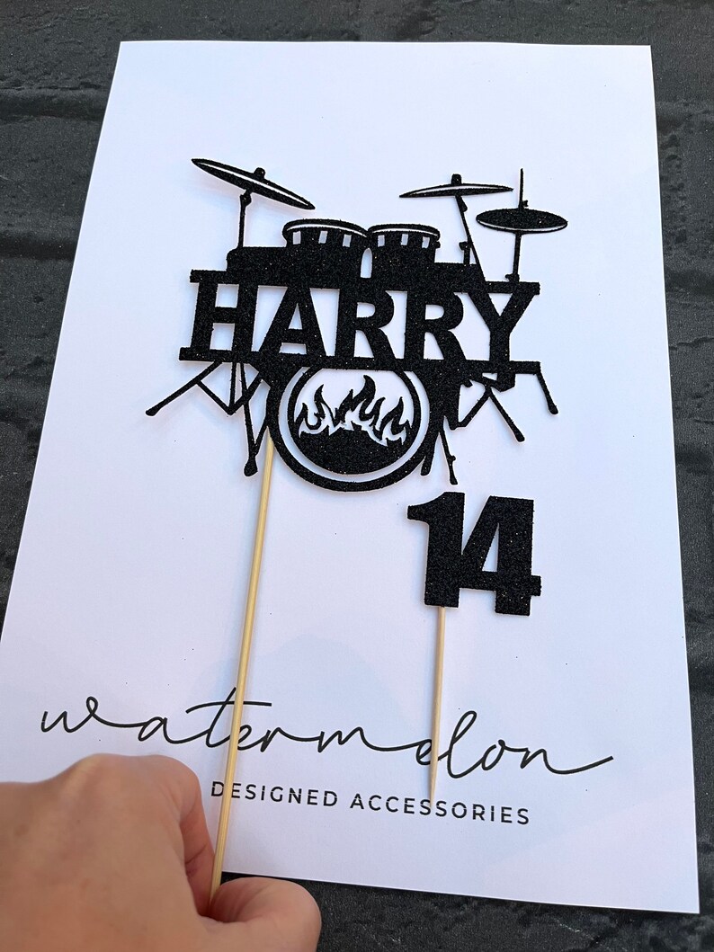 Drum Kit Cake Topper Personalised - Etsy UK