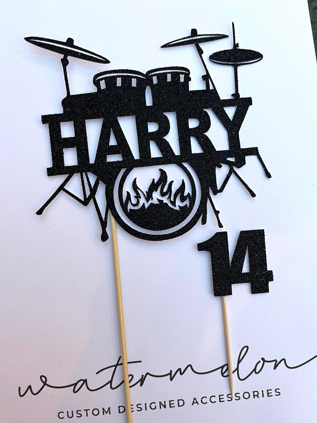 Drum Kit Cake Topper Personalised - Etsy UK