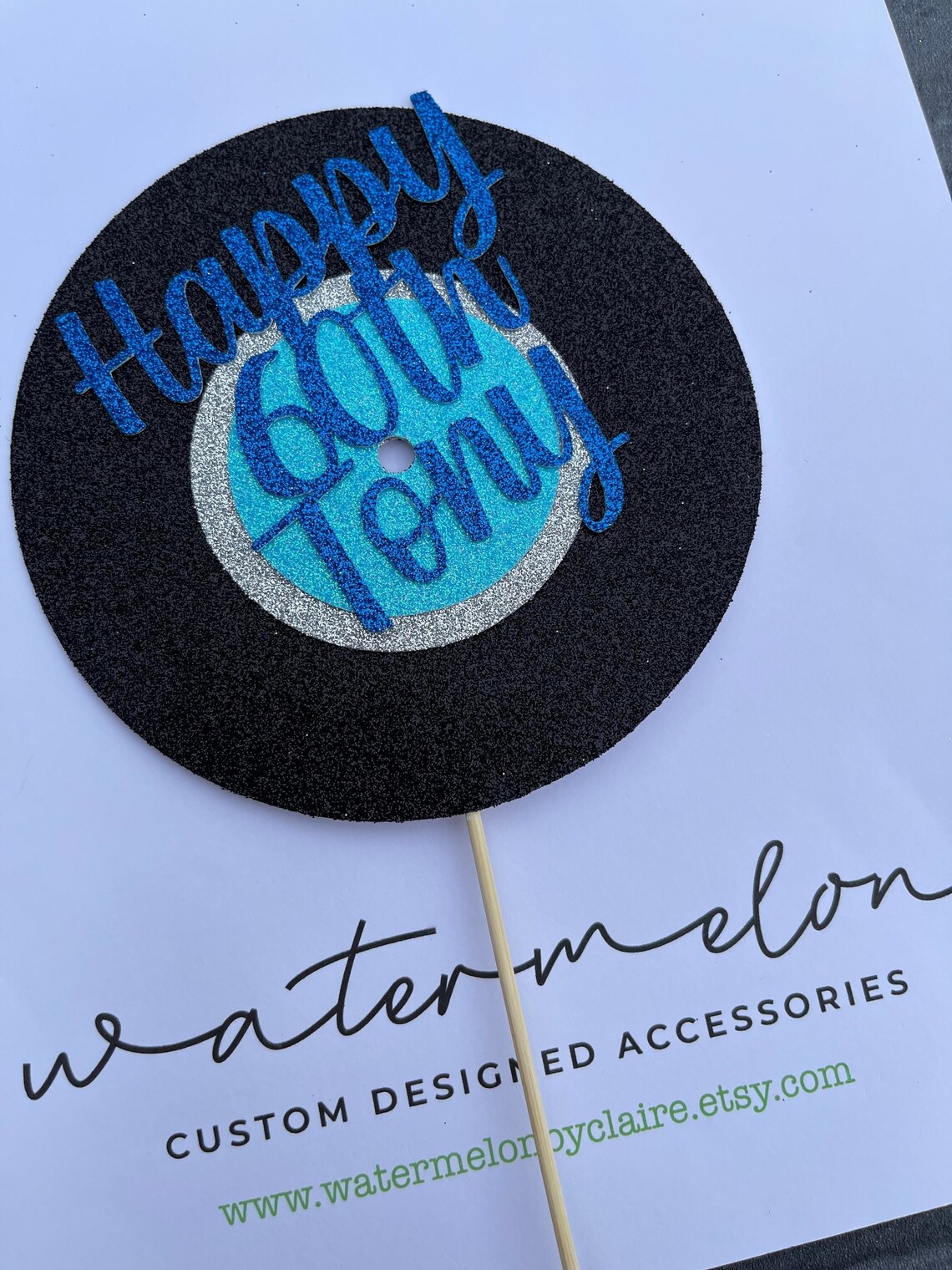 Vinyl Record Theme Cake Topper Personalised - Etsy