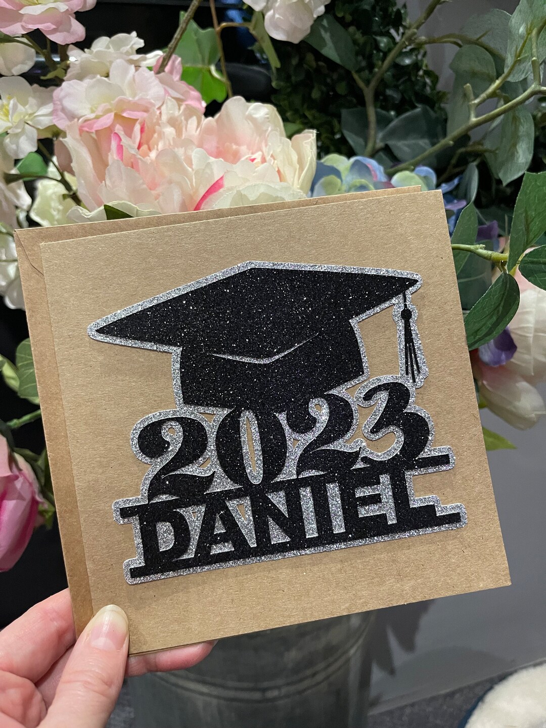 Personalized Graduation Card: Glitter Cap, Class of 2025 - Etsy
