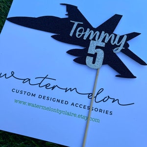 Fighter Jet Personalised Cake Topper - Birthday -jet - Fighter Plane ...