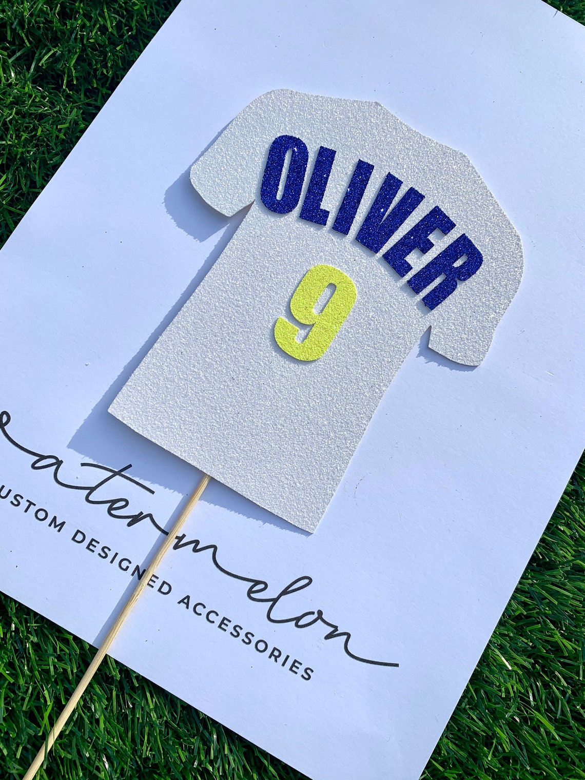 Personalised Football Shirt Cake Topper - Leeds Colours ANY NAME / AGE ...