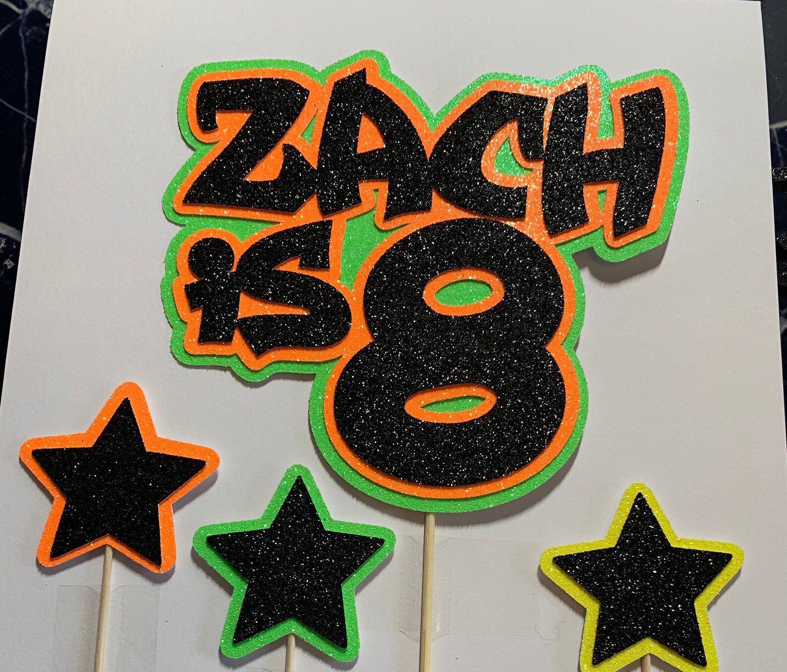 Graffiti Themed Cake Topper Set - Personalised - Birthday Topper With 3 ...