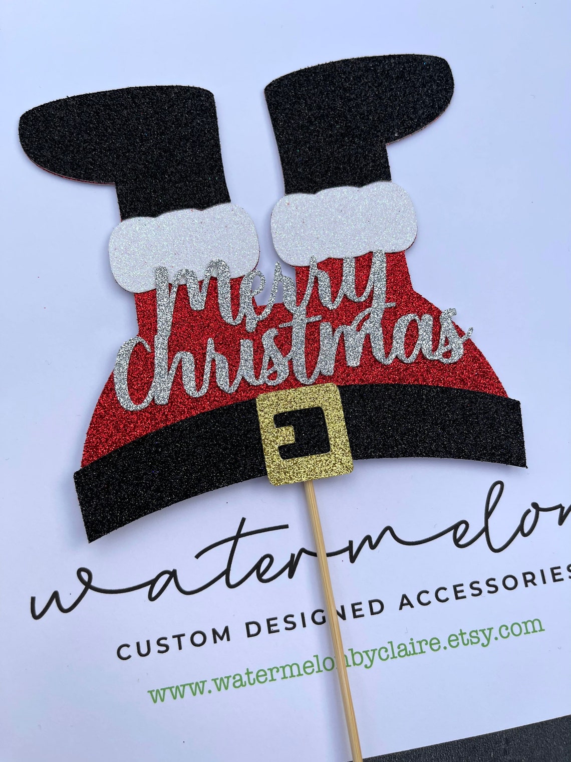 Santa Legs Cake Topper Christmas Cake Decoration - Etsy