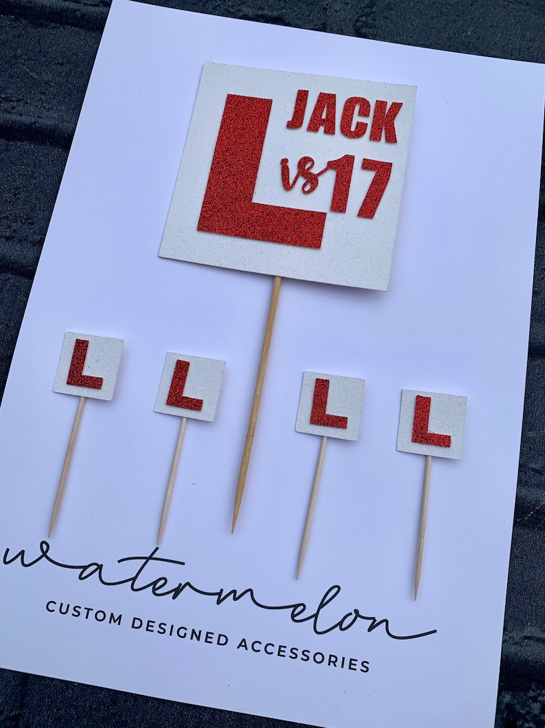 L Plate Cake Topper - Learner Driver With Cupcake Toppers - Etsy