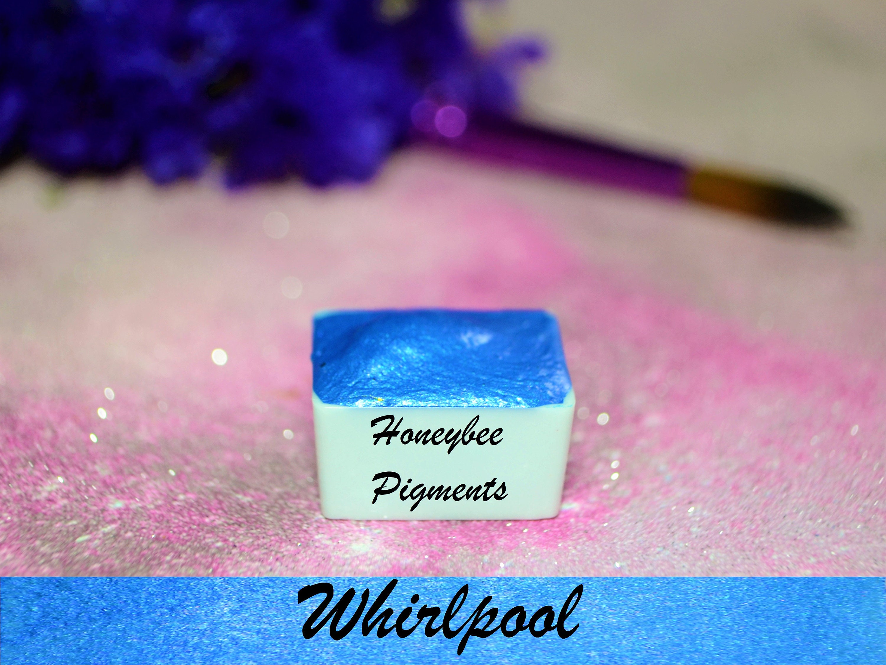 Whirlpool Handmade Metallic Blue Shimmer Watercolour Paint | Etsy