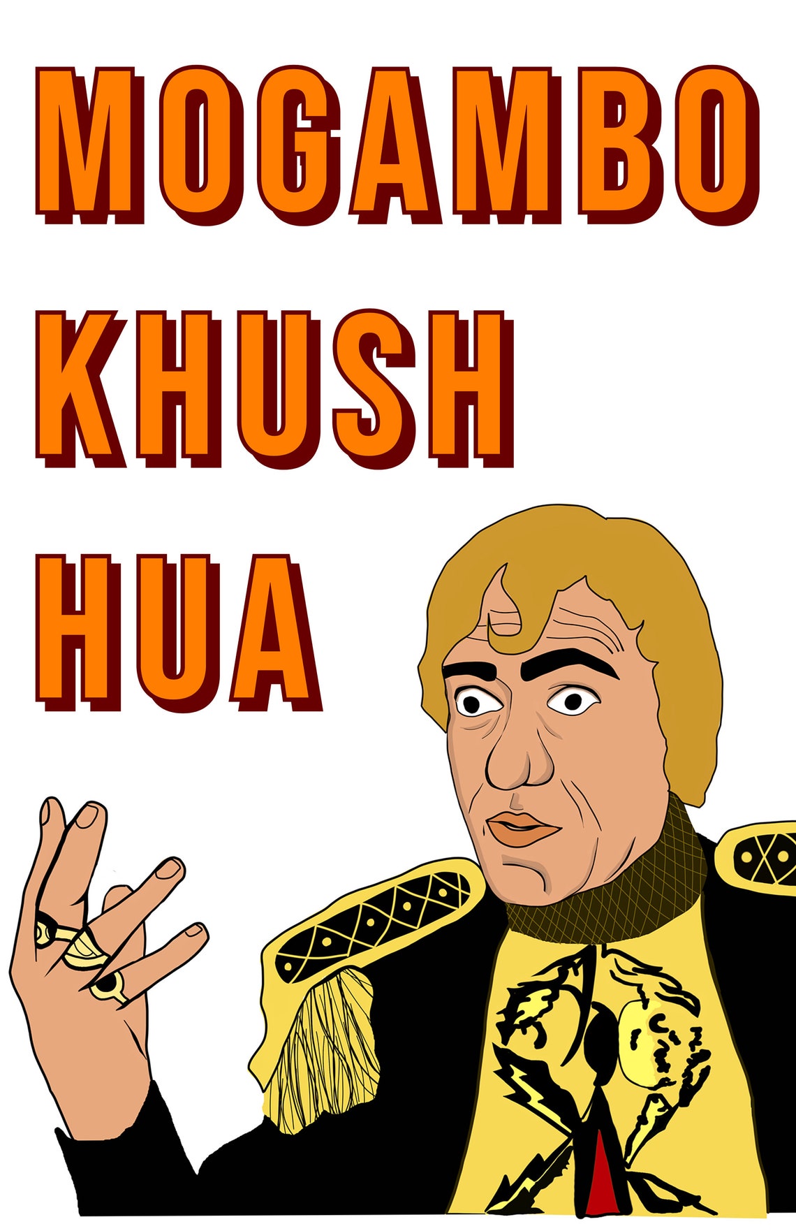 Indian Art Print Premium Quality Paper, Mogambo, Amrish Puri, Mr.india ...