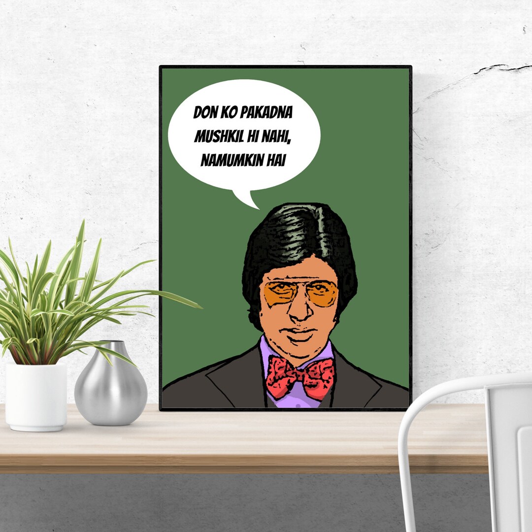 Don PRINTABLE Dialogue Indian Poster, Desi Art, Bollywood, - Etsy