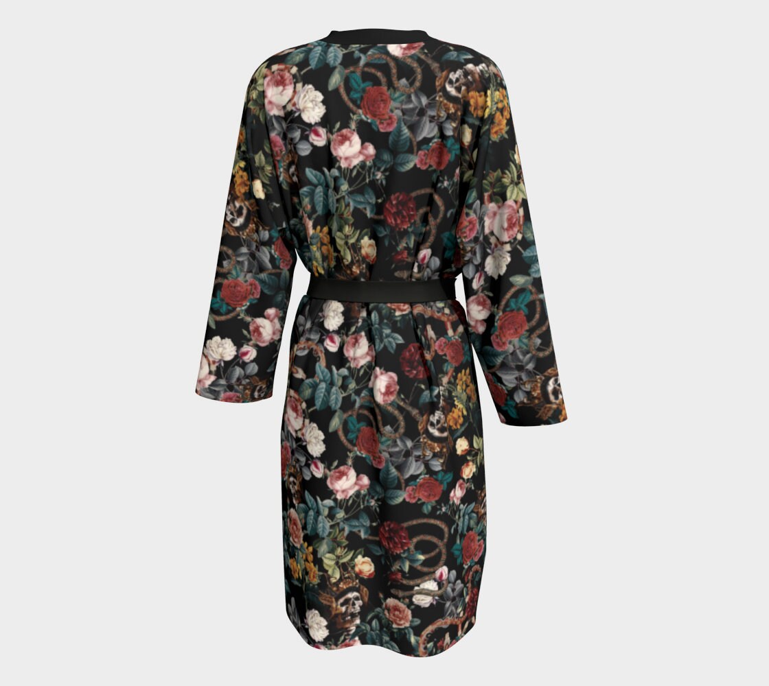 Goth Robe Skull Kimono Witchy Robe Gothic Robe Goth | Etsy