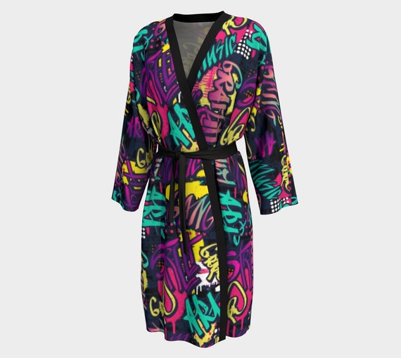 Graffiti Kimono Robe Cyberpunk Cyberpunk Clothing Harajuku | Etsy