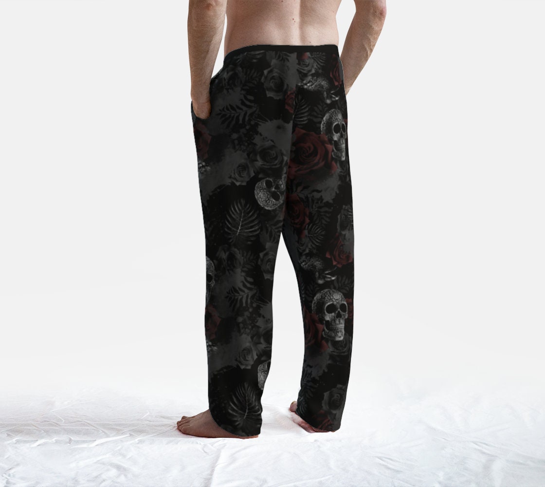 Goth Lounge Pants, Unisex Pants, Goth Pajamas, Skull Pajamas, Goth ...
