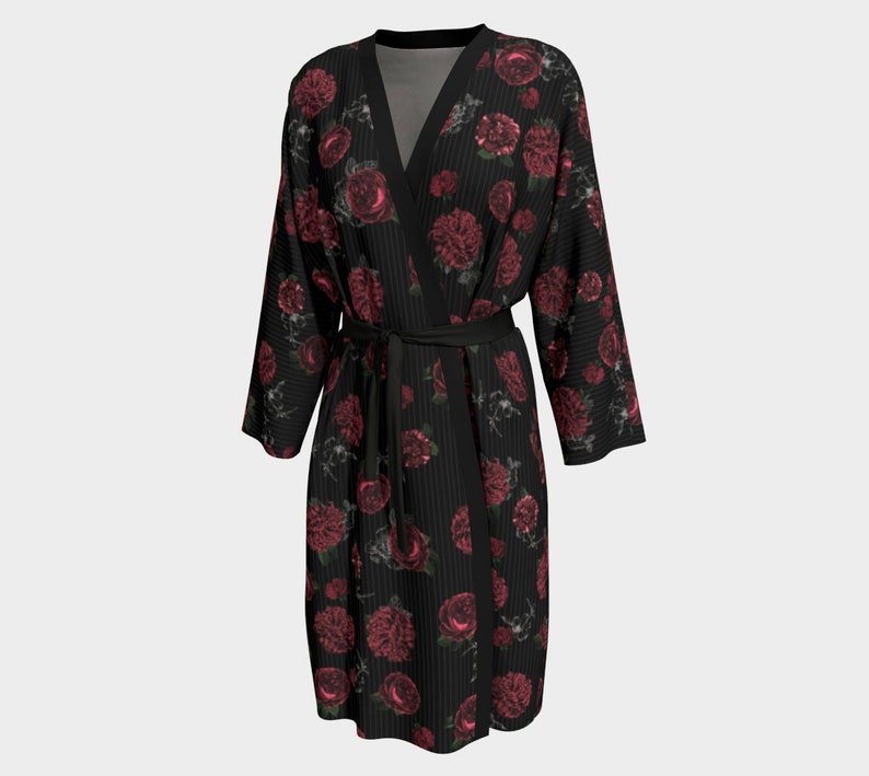 Gothic Roses Robe, Goth Robe, Witchy Robe, Goth Clothing, Kimono ...
