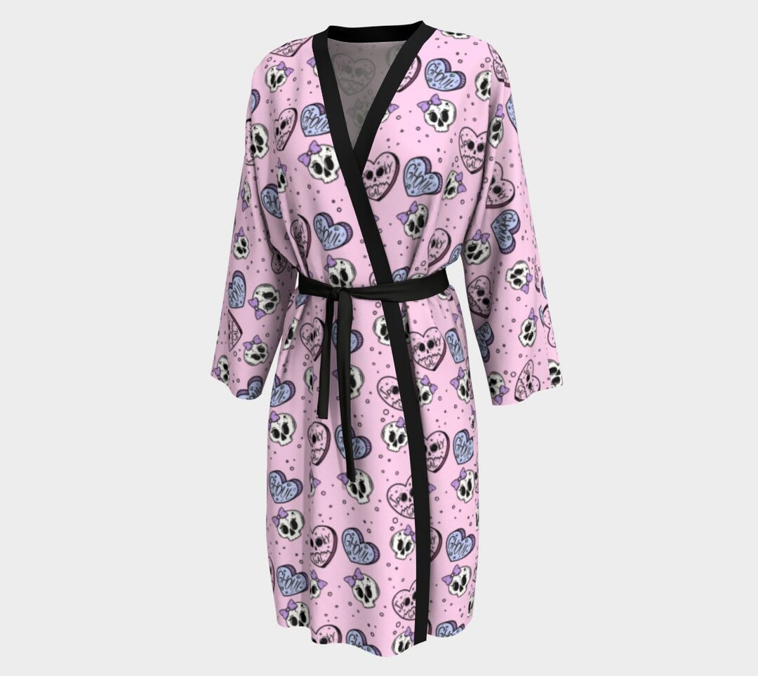 Pastel Goth Robe, Skull Robe, Pastel Goth Clothing, Yami Kawaii, Kawaii ...
