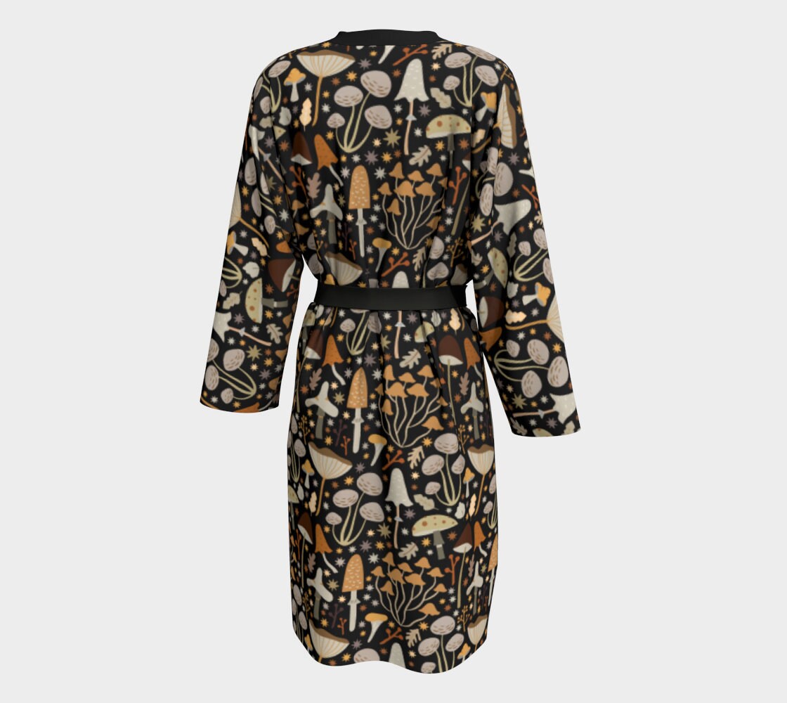 Mushroom Robe Silk Robe Mushroom Gifts Cottagecore Witchy - Etsy