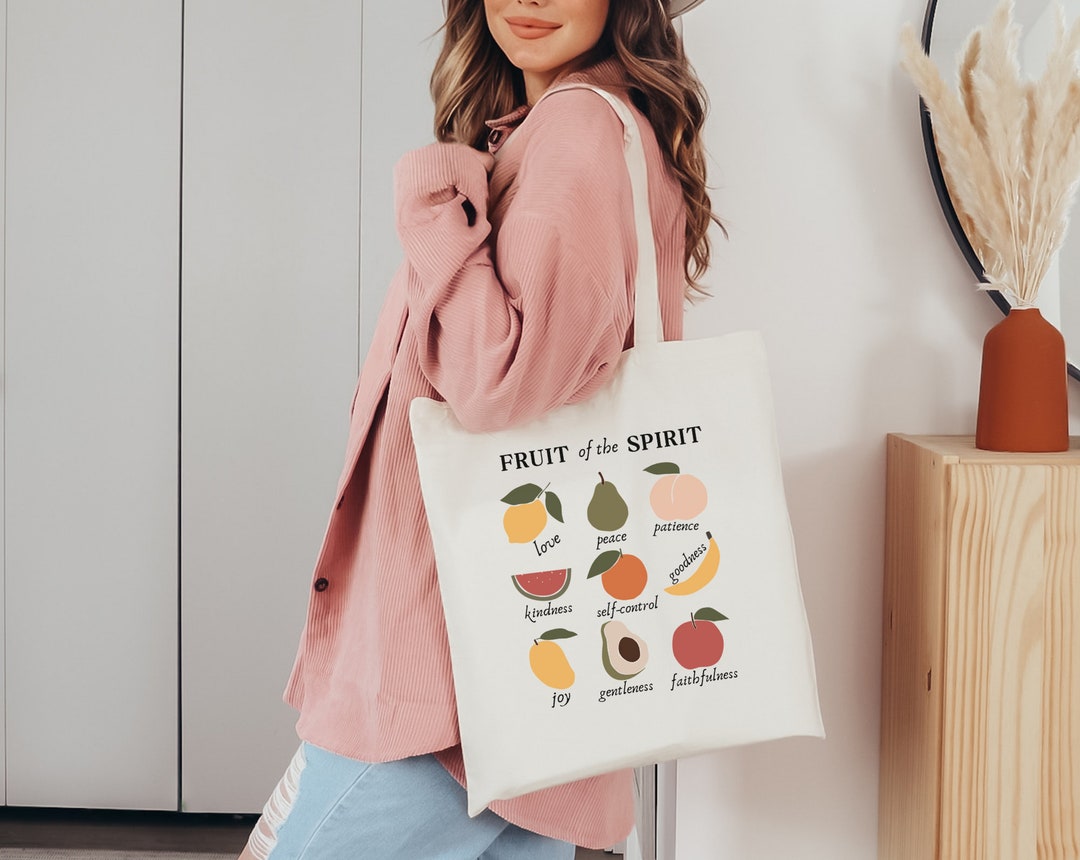 Christian Tote Bag Fruits of the Spirit Christian Merch Bible Bag Bible ...