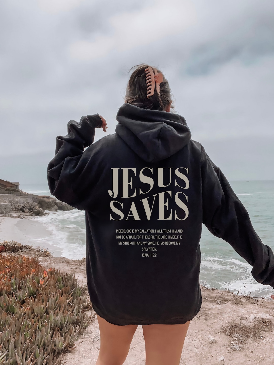 Jesus Saves Christian Hoodie Bible Verse Hoodie Christian Merch Christian Streetwear Faith Based ...