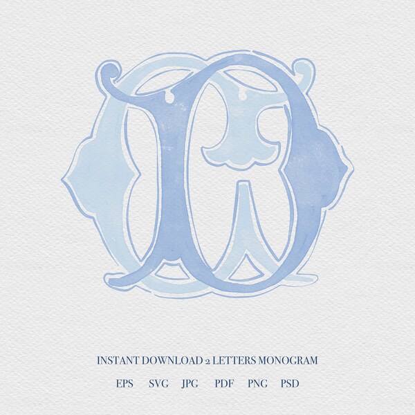 2 Letter Monogram - Etsy