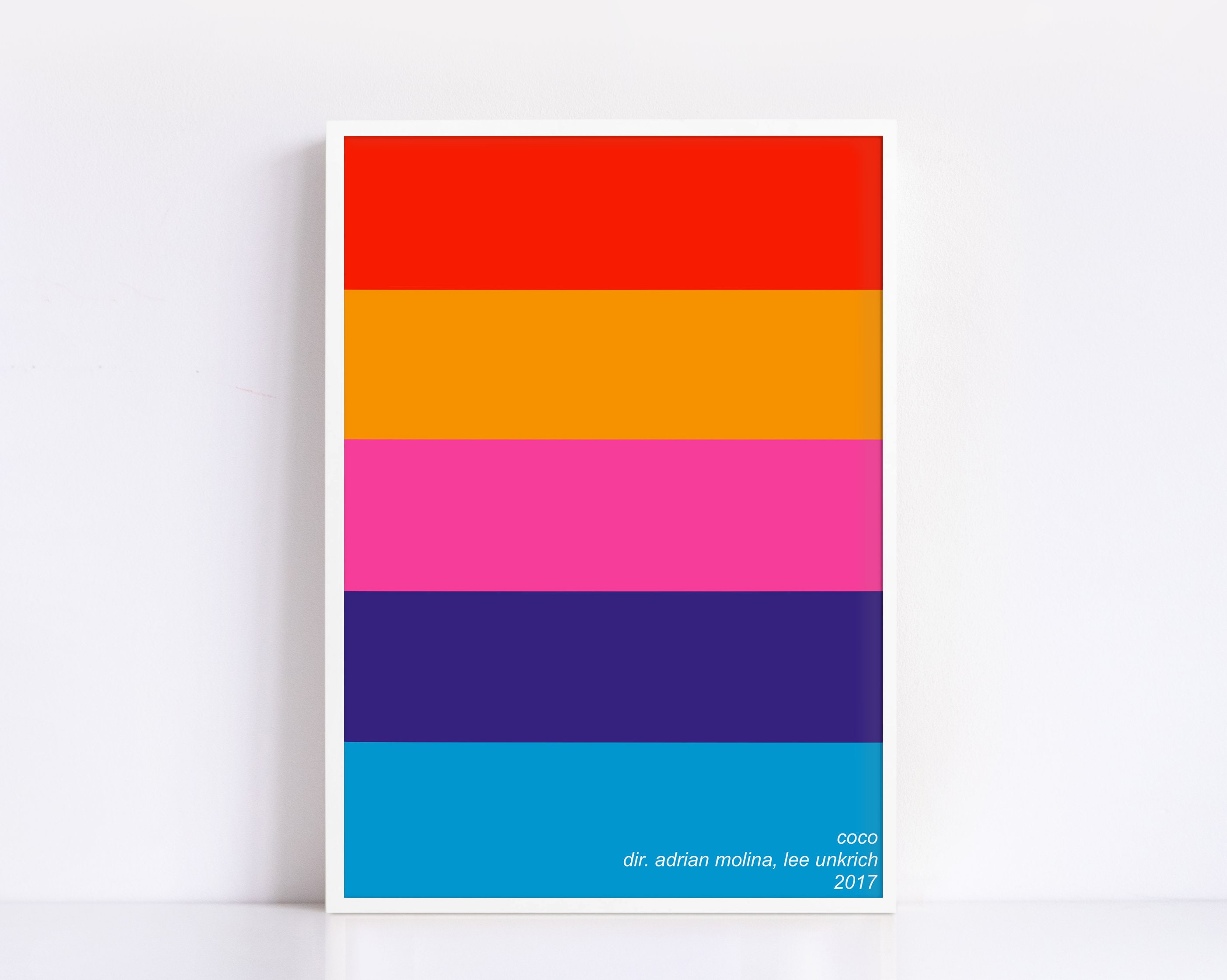 Coco minimalist colour palette print A4 alternative movie | Etsy