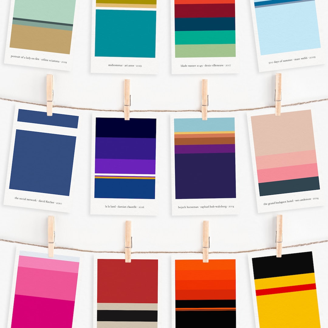 Movie Colour Palette Postcards | 6"x4" Minimalist Polaroid Style Prints ...